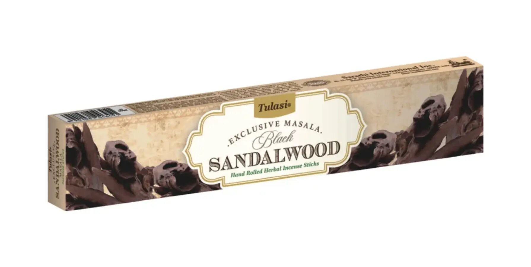 Tulasi Exclusive Masala BLACK SANDALWOOD Hand Rolled Herbal Incense Sticks, Sarathi (Туласи эксклюзив масала черный сандал травяные благовония ручной работы, Саратхи), 15 г.