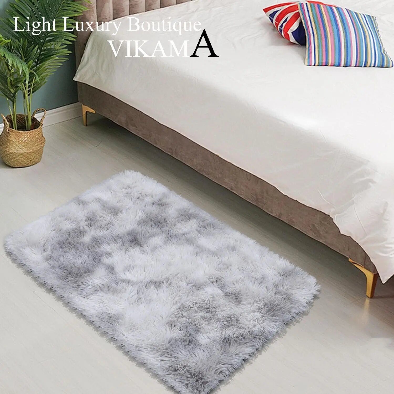 Ковер пушистый VIKAMA 40x60 см, Water ash