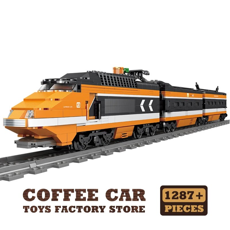 MOC Поезд Железнодорожная Дорожка 1287 pcs