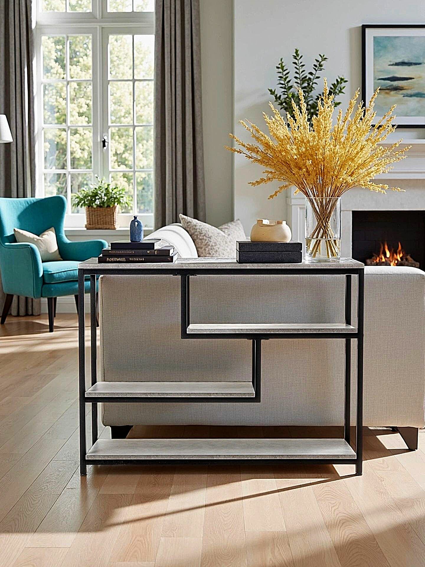 Консоль в стиле Лофт, 100х30х75 см, цемент