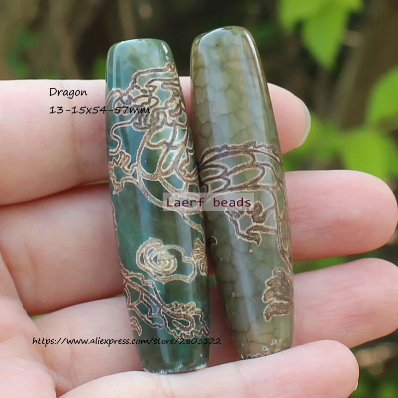 Старые тибетские бусины из агата Дзи Laerf beads Bn