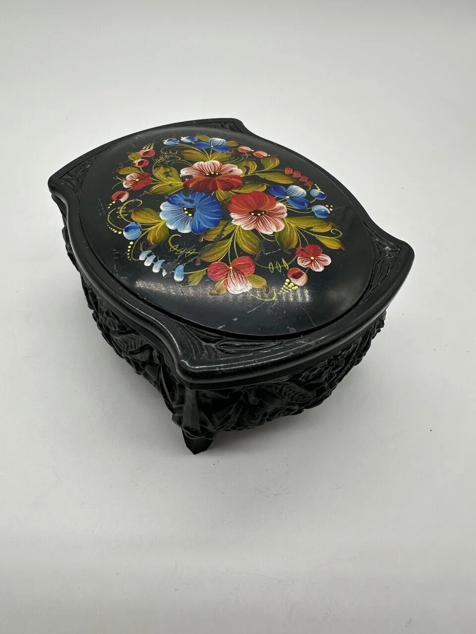 Шкатулка для украшений винтажная ссср 70 годы расписная