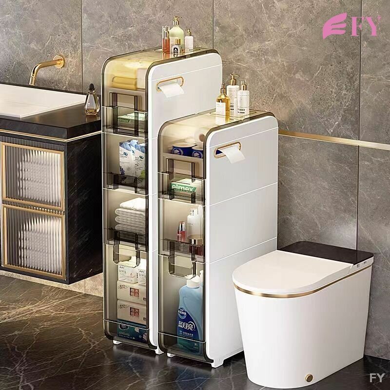 Пенал для ванной комнаты 23,3х41х83 см, напольный узкий шкафчик для ванной и туалета, прикроватный столик