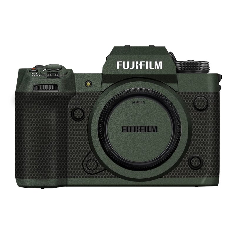 Защитная пленка для камеры Fujifilm X-H2 кожаный узор зеленый