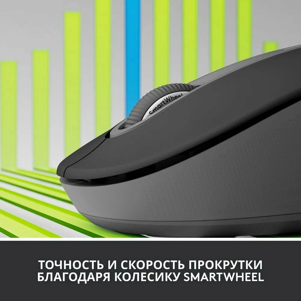Logitech Мышь беспроводная, черный