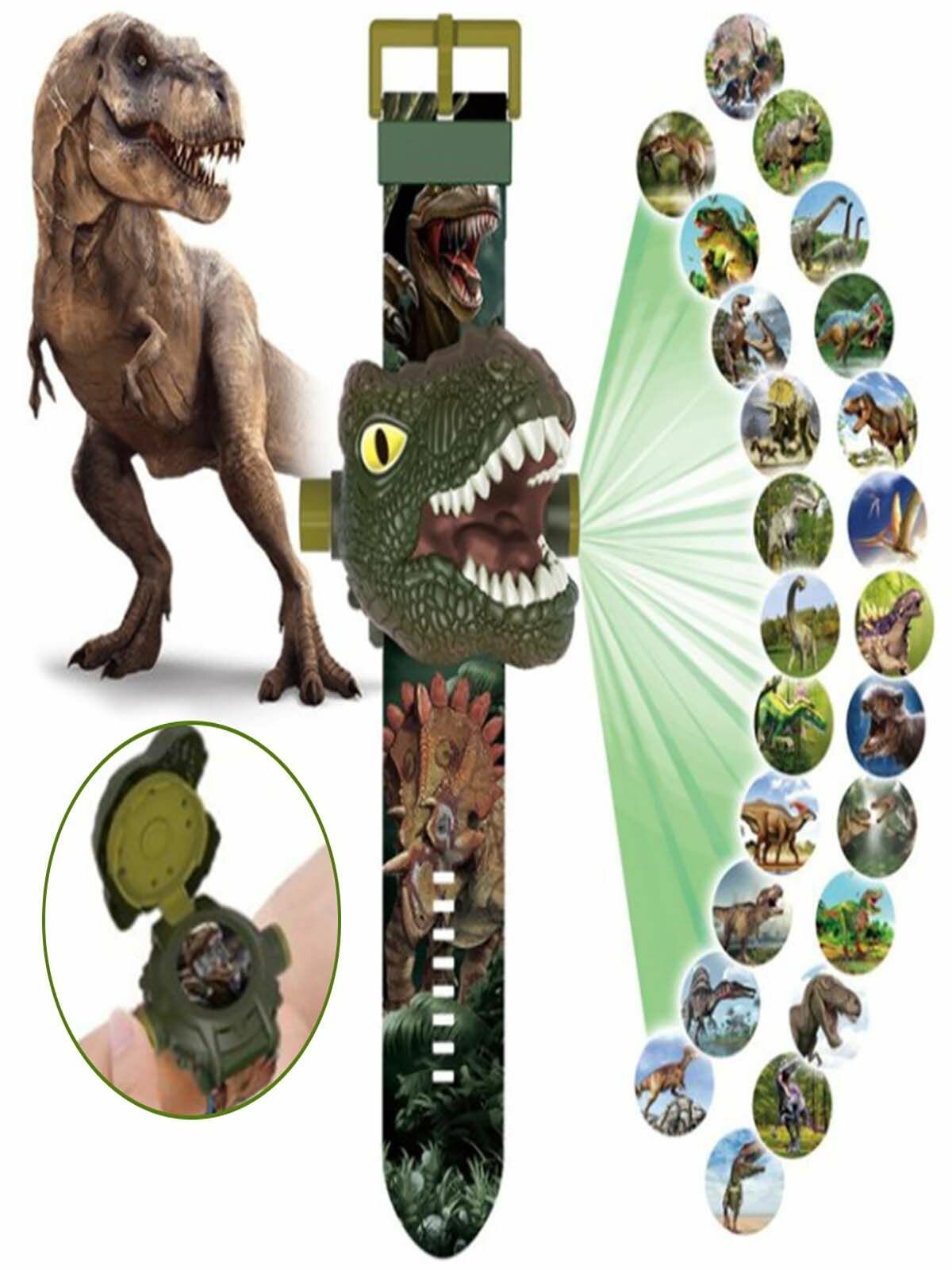 Детские электронные цифровые проекционные часы с изображением динозавра, часы с рисунком динозавра, проектор, обучающая игрушка