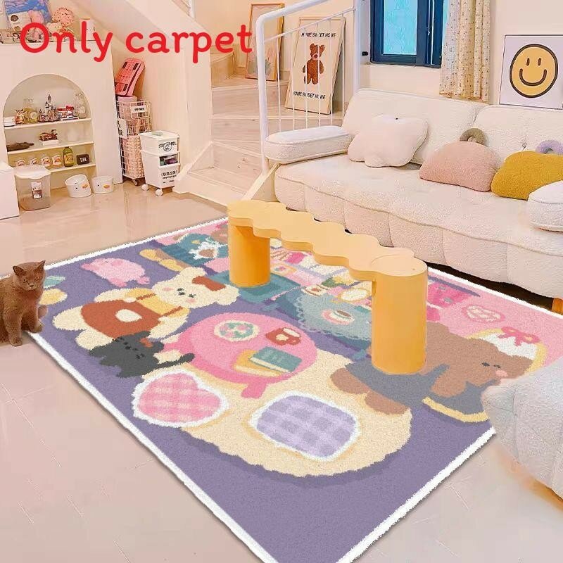 Ковровое покрытие nordic style коротковорсовый ковер с креативными узорами для дома и игровых зон кошачья игра 40х60 см