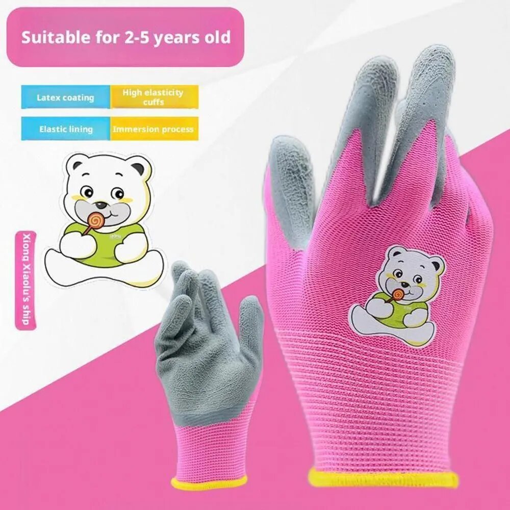 Перчатки рабочие детские, садовые с покрытием из латекса, прорезиненные, хозяйственные, защитные