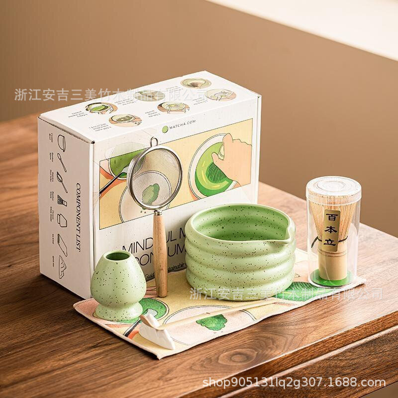 Чаша для матча, свежий и простой стиль, японский стиль, подставка для ста книг, инструмент для матча, подставка для чайного набора