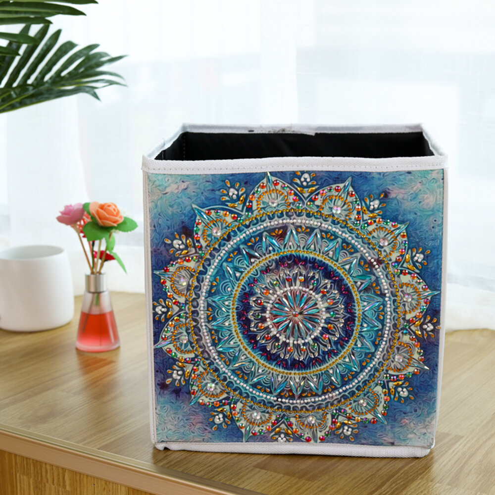 DIY Diamond Painting Shaped Storage Box Белый Canvas 25*25*25cm 360g Diamond Household Goods Bedroom Cross Stitch Embroidery Diamond Art 1×DIY Storage Box 1×Tool Kit