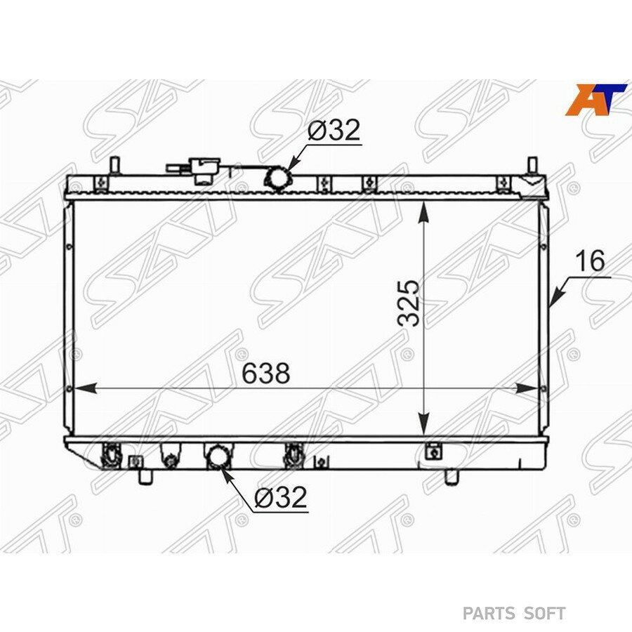 Радиатор Daihatsu Charade 93-00 / Pyzar 96-02 от официального дистрибьютора, SAT, артикул DA0002