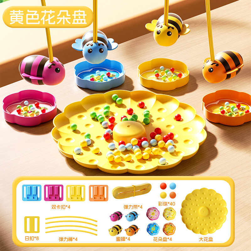Игрушка для ловли меда "Маленькая пчела" с магнитными бусинами, развивающая цветовое восприятие, раннее обучение, интерактивная настольная игра для родителей и детей