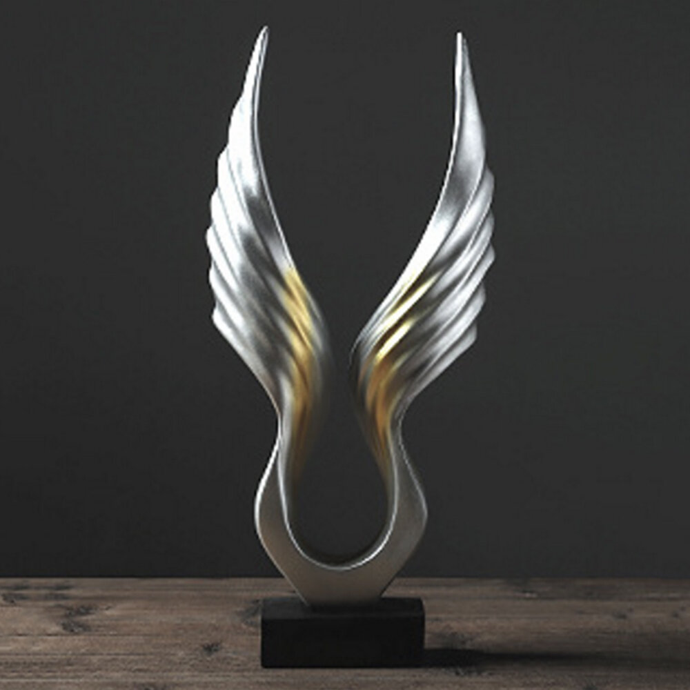 Украшение из смолы маленькое с распростёртыми крыльями европейского стиля для дома гостиной офиса сувенирные изделия подарки золотые крылья