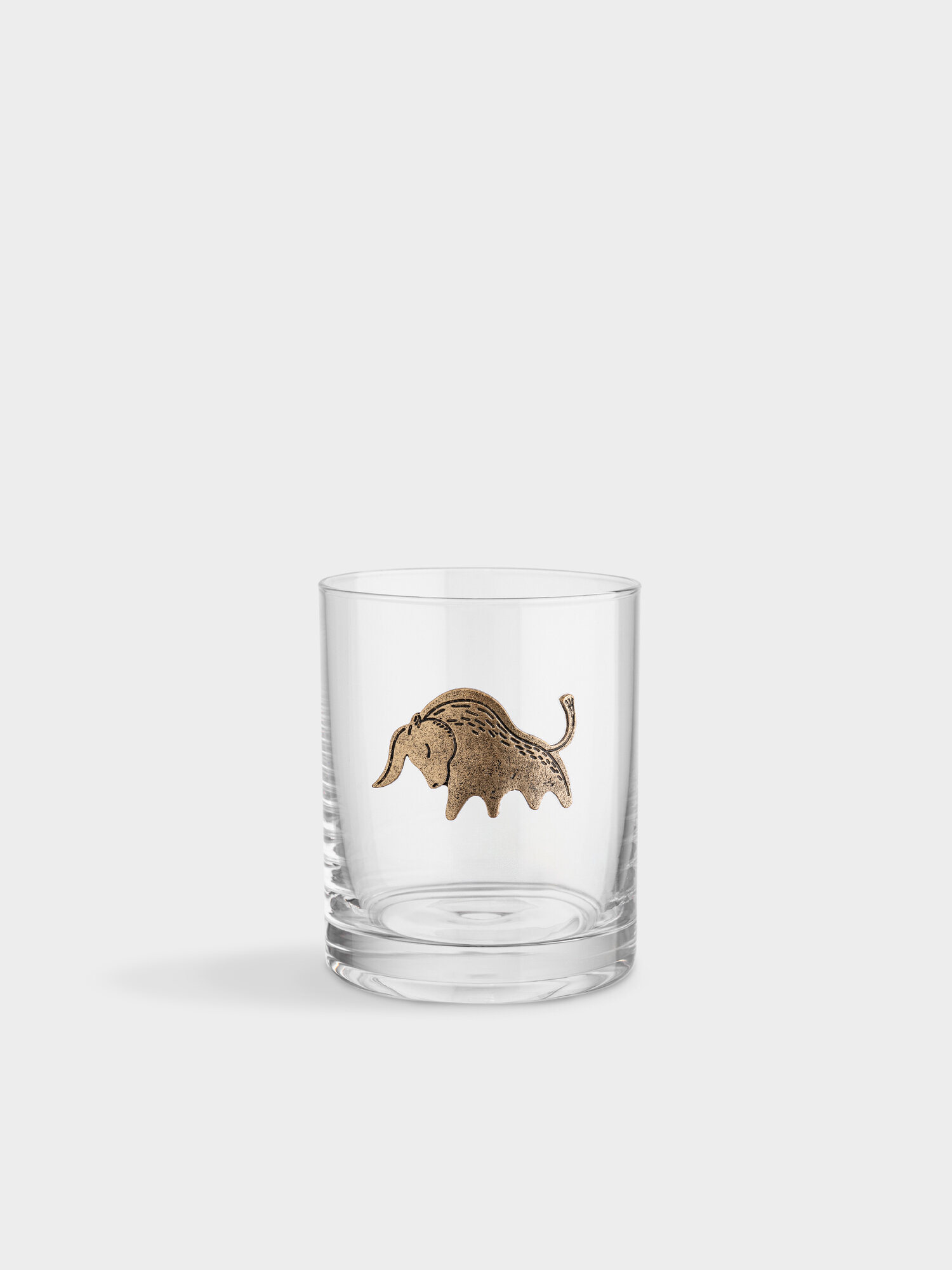 Стакан для виски, 10 см, 340 мл, стекло/металл, золотистый, Телец, Zodiac, Kuchenland