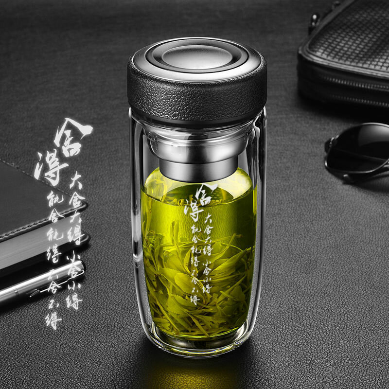 2025 Новый стеклянный стакан для воды, сверхбольшая емкость, высококачественный стакан для питья, домашний чайный стакан с разделением воды, стакан для заваривания чая