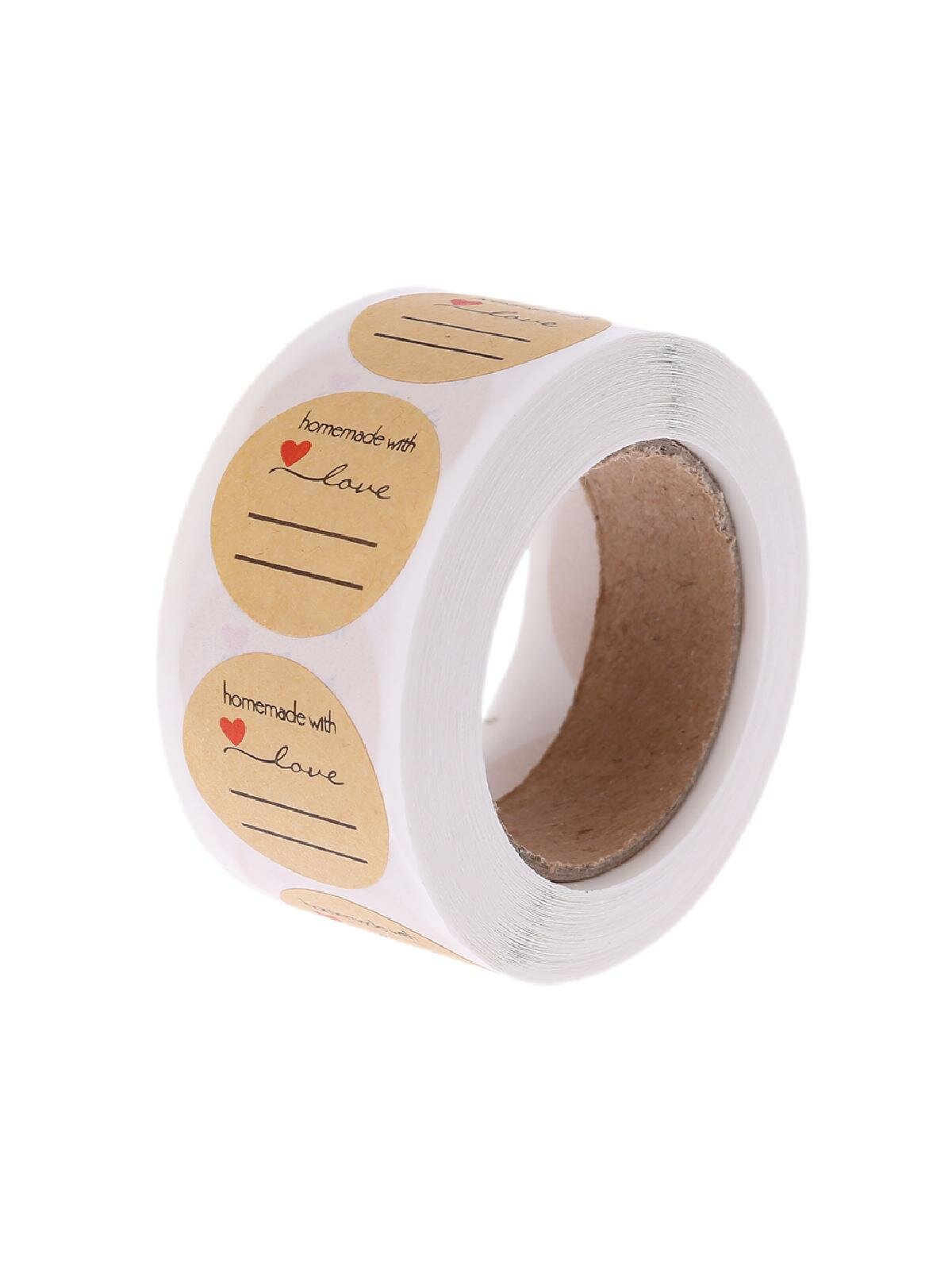 500шт 25мм Круглой Крафт-Бумаги Ручной Работы С Любовными Запечатывающими Наклейками Candy Bag Labe