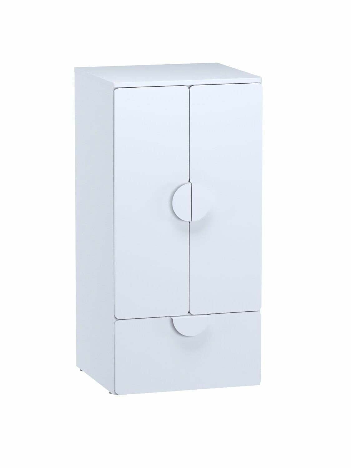 Детский распашной шкаф для одежды и хранения вещей Пикси со штангой, с ящиком, 60х57х120 см, Робкий подснежник