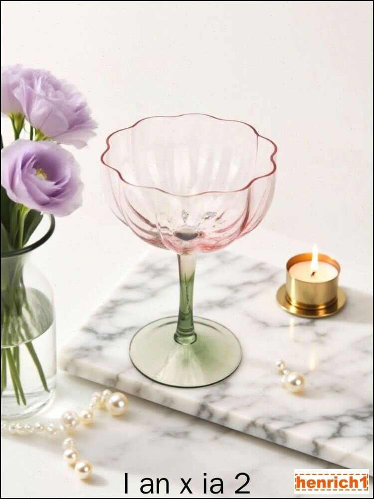 Фужеры 260мл 1 шт прозрачные зеленые розовые для вина виски пива шампанского