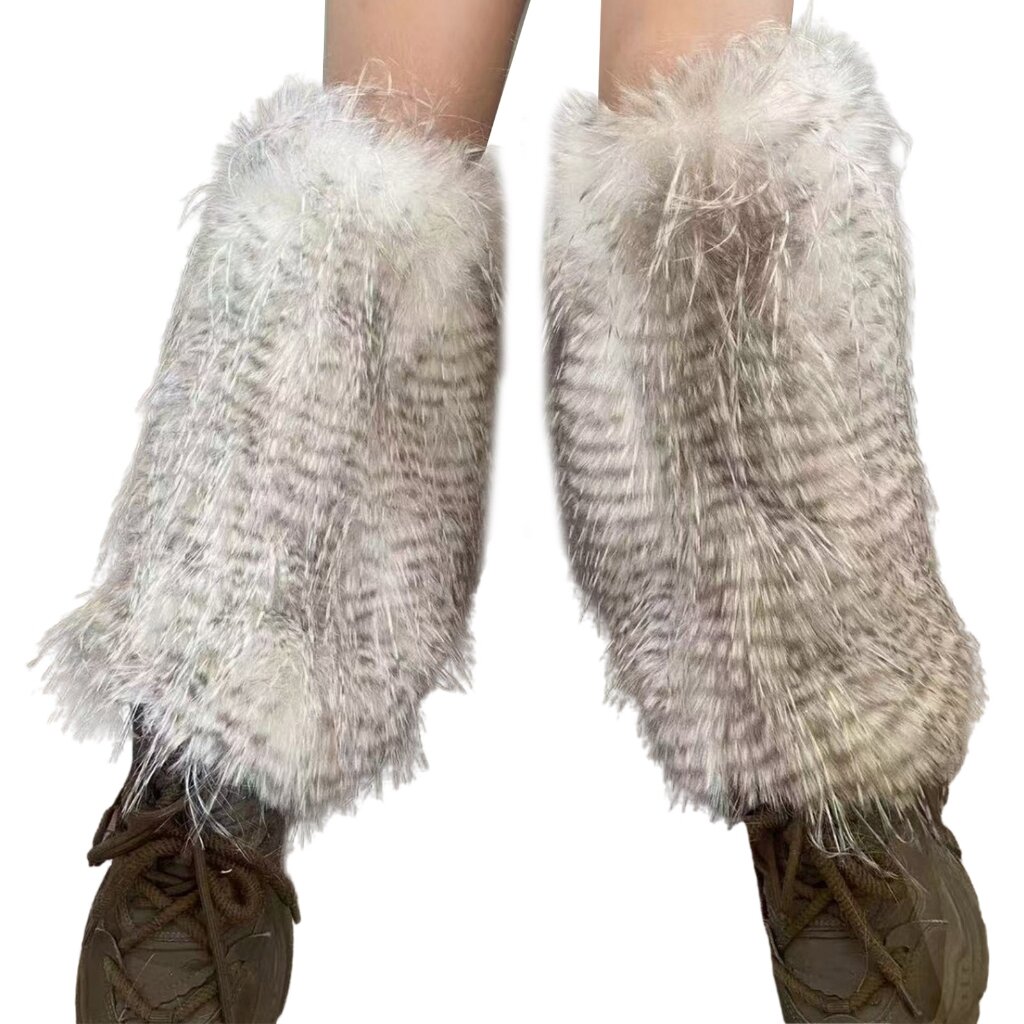 Мягкие меховые гетры для костюмированных вечеринок и повседневные женские плюшевые бахилы