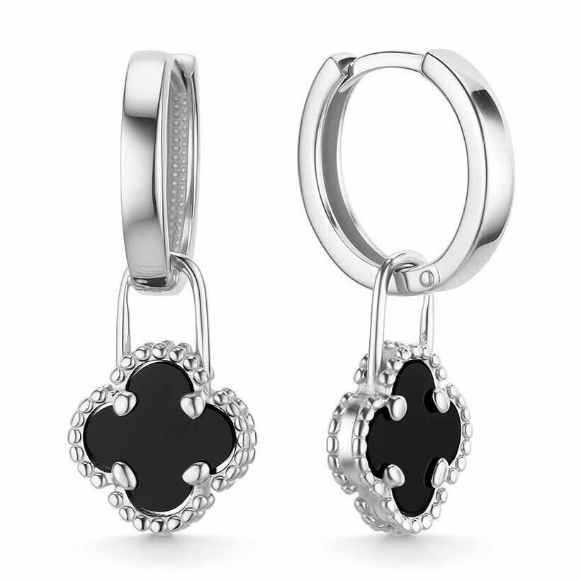 Серьги, серебро, 925 проба, оникс