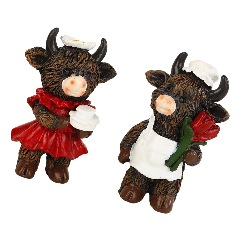 Фигурки коровы Хайлендс, статуэтка шотландской коровы, декор для фермерского дома