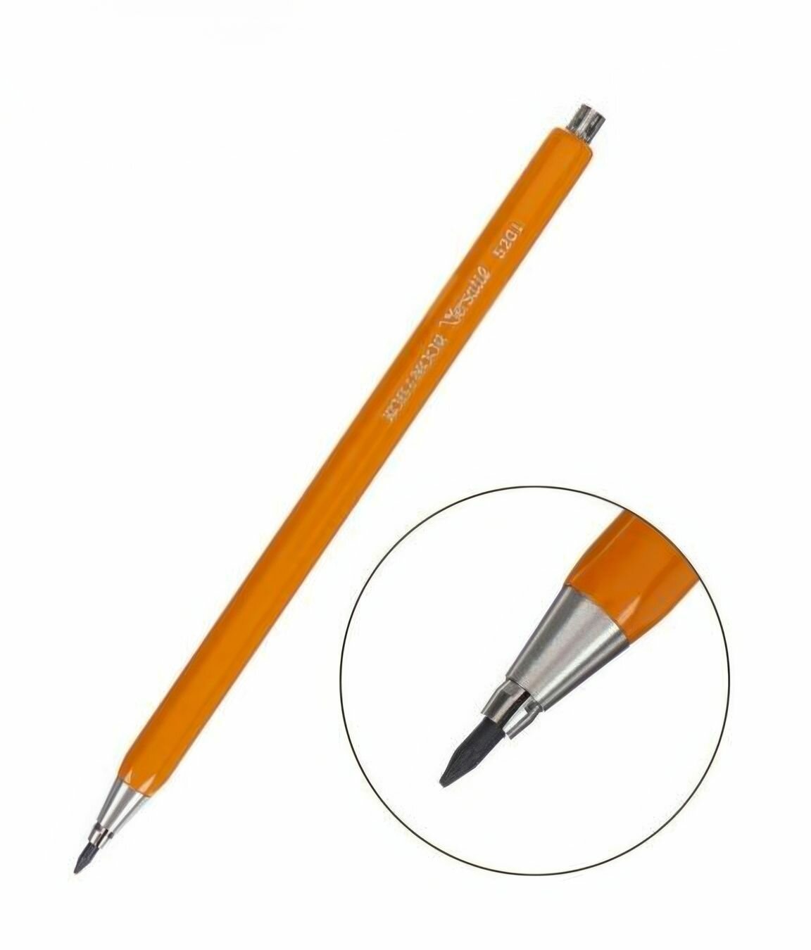 Карандаш цанговый 2,0 мм, Koh-I-Noor "5201CN" корпус желтый, без клипа и с точилкой