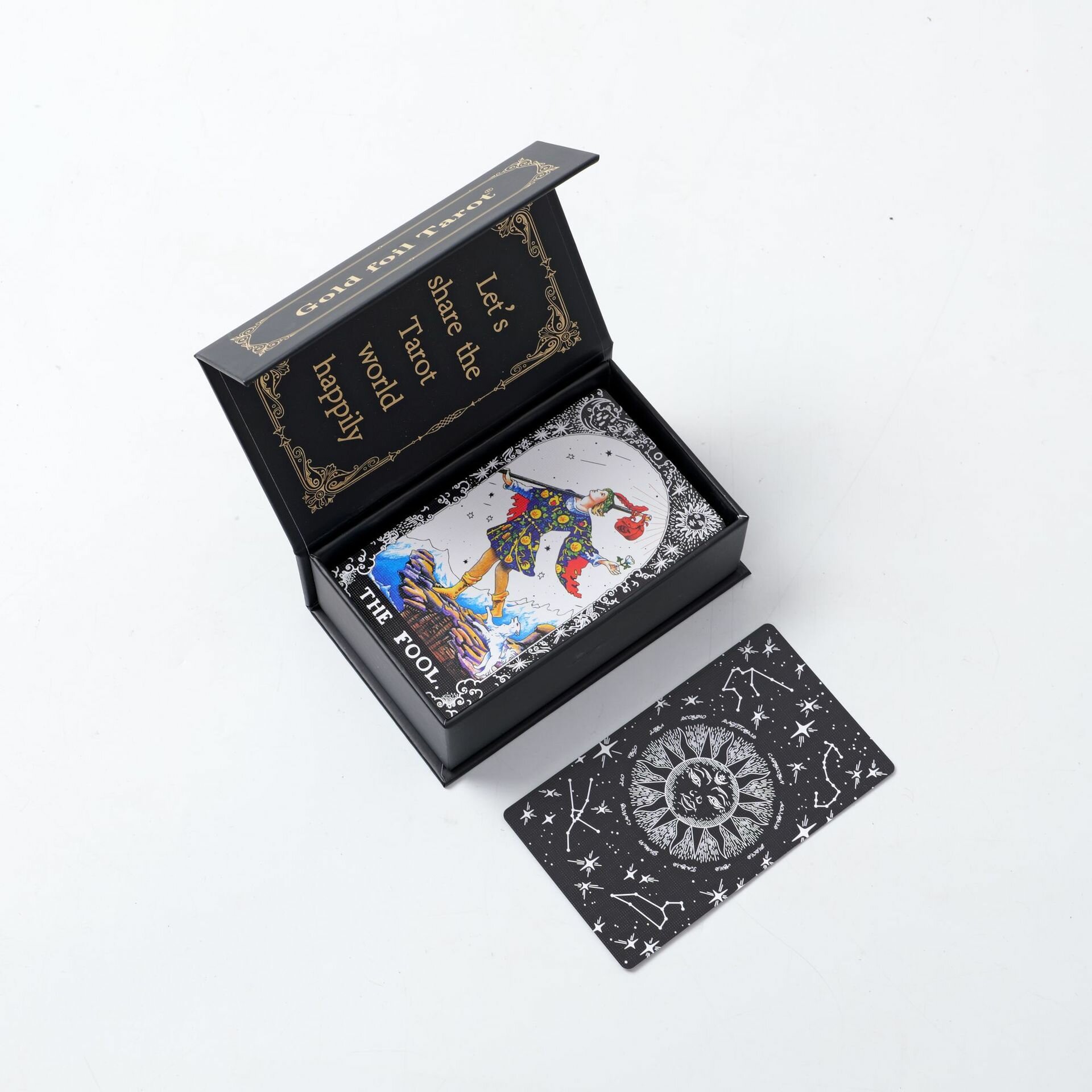 Настоящие карты Таро для новичков, цветные печатные, тисненые, набор карт для игры, коробка с цветными инструкциями, игральные карты