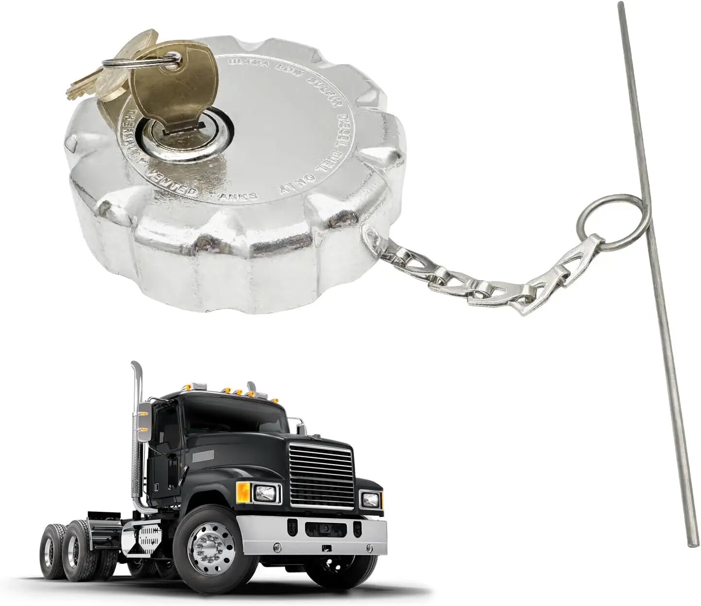 20770691 Запирающаяся крышка топливного бака для грузовика диаметром 3 дюйма, совместимая с моделями грузовиков Volvo VN и VNL S-23949 20511590