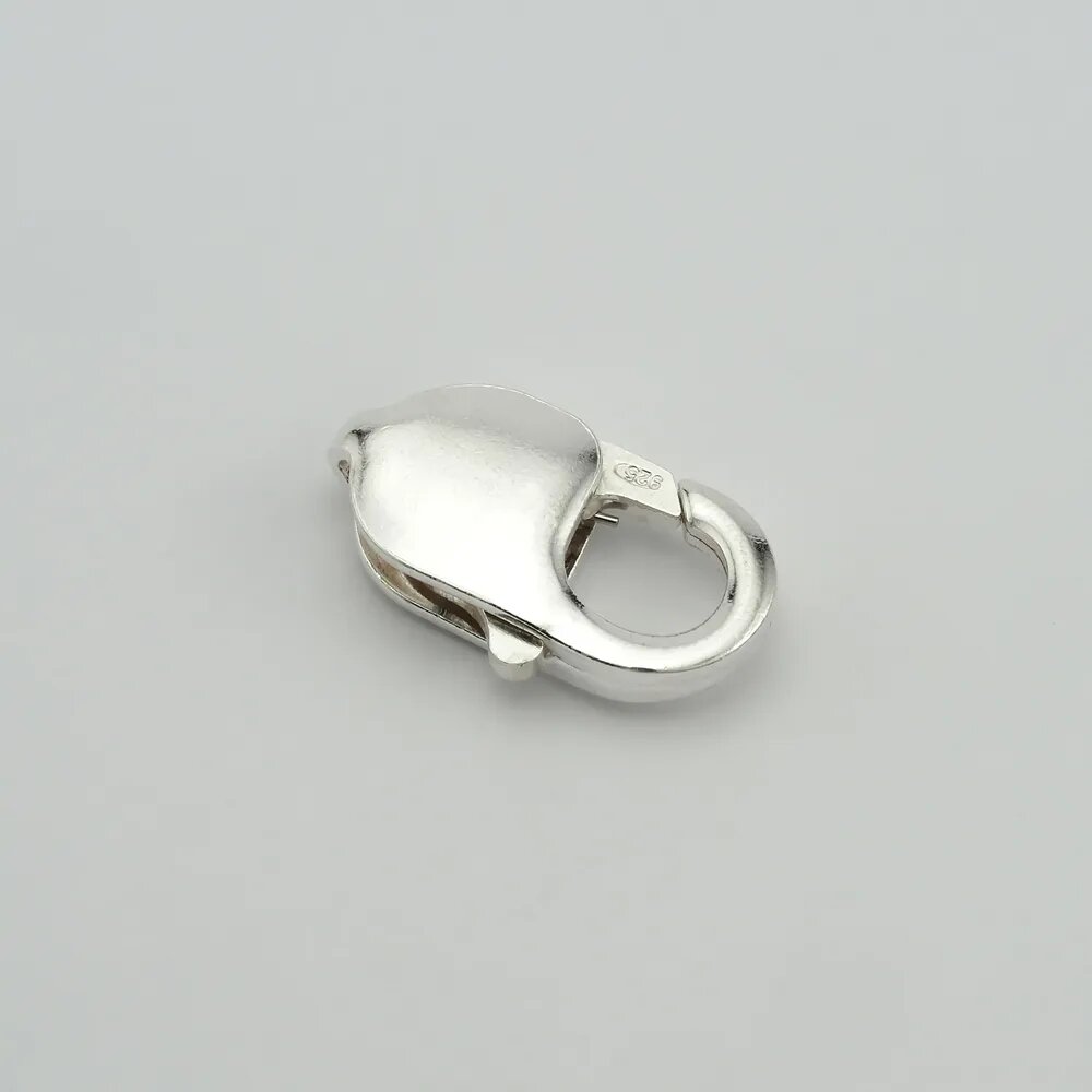 Застежка для украшений Карабин, серебро 925 пробы, 5 шт. 13,3 мм.