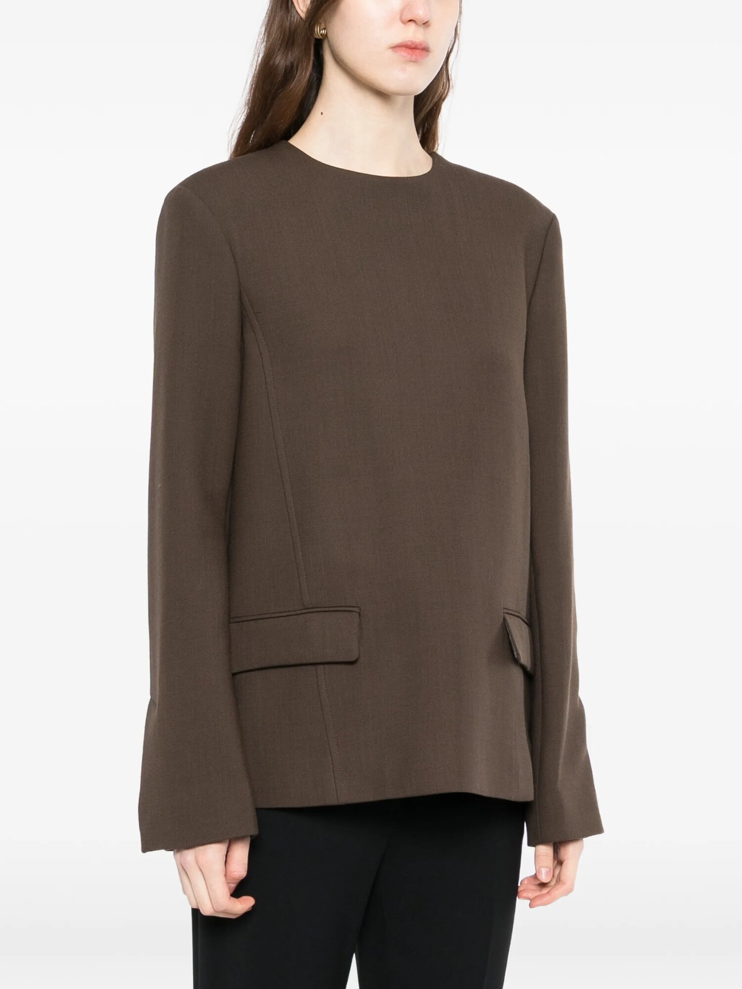 Топ TOTEME Pocket top bark, размер 30, brown — фото 1