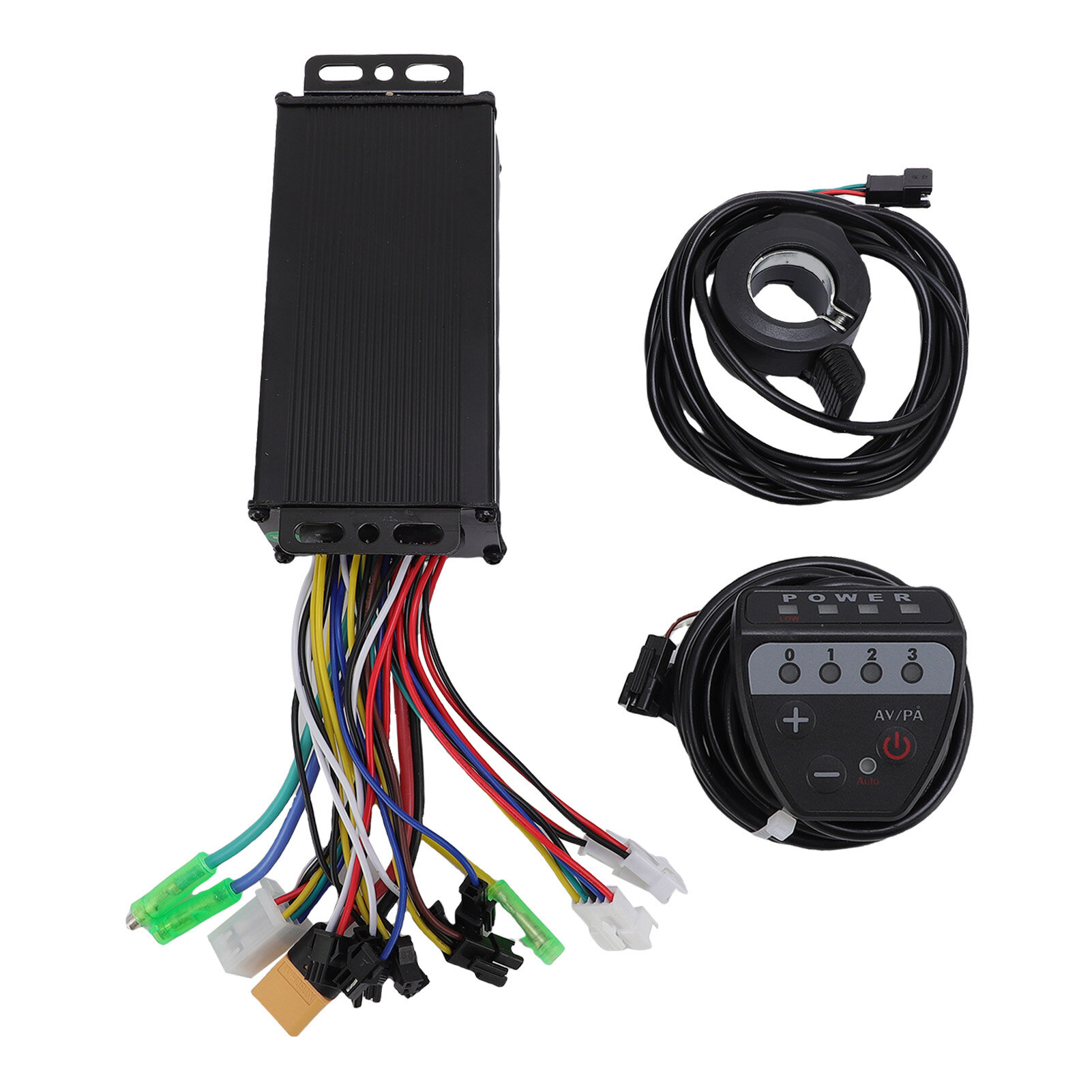 Комплект для переоборудования велосипеда в электровелосипед: 3-режимный контроллер бесщеточного двигателя 22A, 130-кратный рычаг газа и светодиодный дисплей.