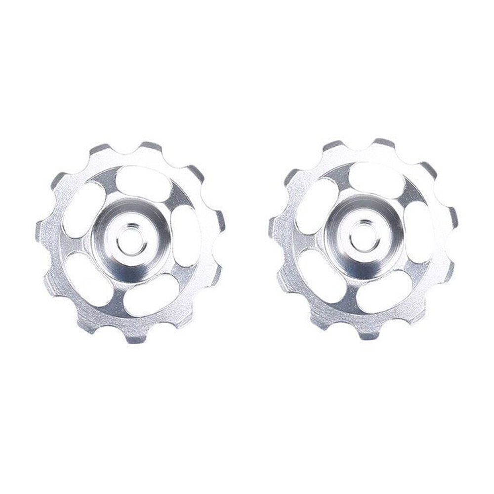 Мountain bike transmission ceramic Palin rear dial wheel 11T tooth CNC aluminum alloy bearing tension wheel Silver 7.7g 5 MM roller screw axis 100*50*50mm 19g 1* Bicycle Jockey Wheel