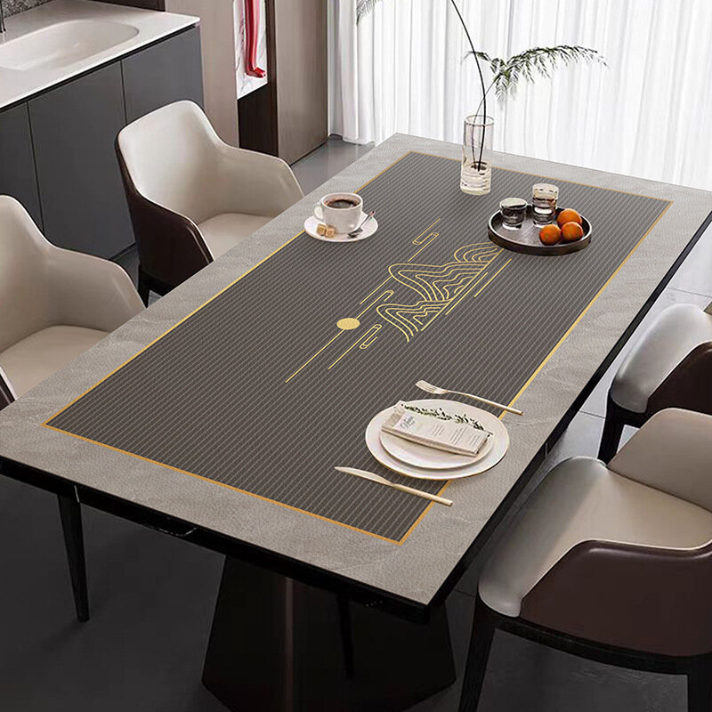 Водонепроницаемая, маслостойкая, термостойкая скатерть из ПВХ, не требующая стирки, кожаная подложка для обеденного стола, легкая в уходе, грязеотталкивающая скатерть для кофейного стола, подложка для стола