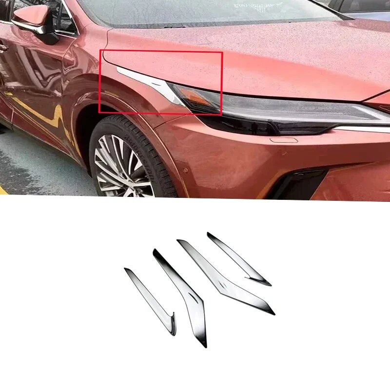 Для Lexus RX 350h 450h 500h 2023 2024 ABS хромированная автомобильная фара, крышка для бровей, накладка на передний угол, противотуманная фара, декоративная накладка для бровей