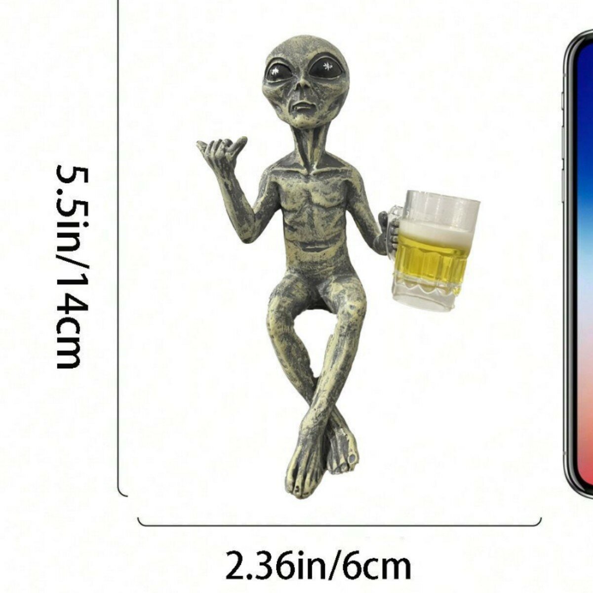 【Горячая распродажа】Фигурка инопланетянина из смолы НЛО для внутреннего и наружного декора сада Маленькая статуэтка Домашний декор