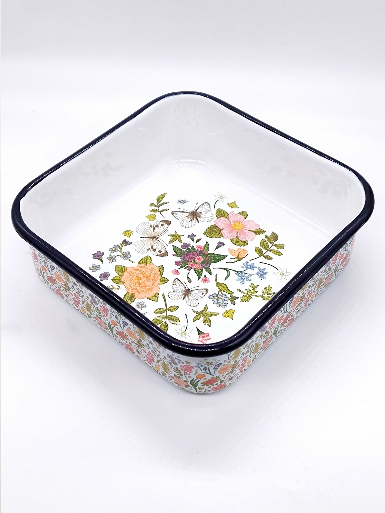 Лоток эмалированный Эмалика "Райский сад"1000мл