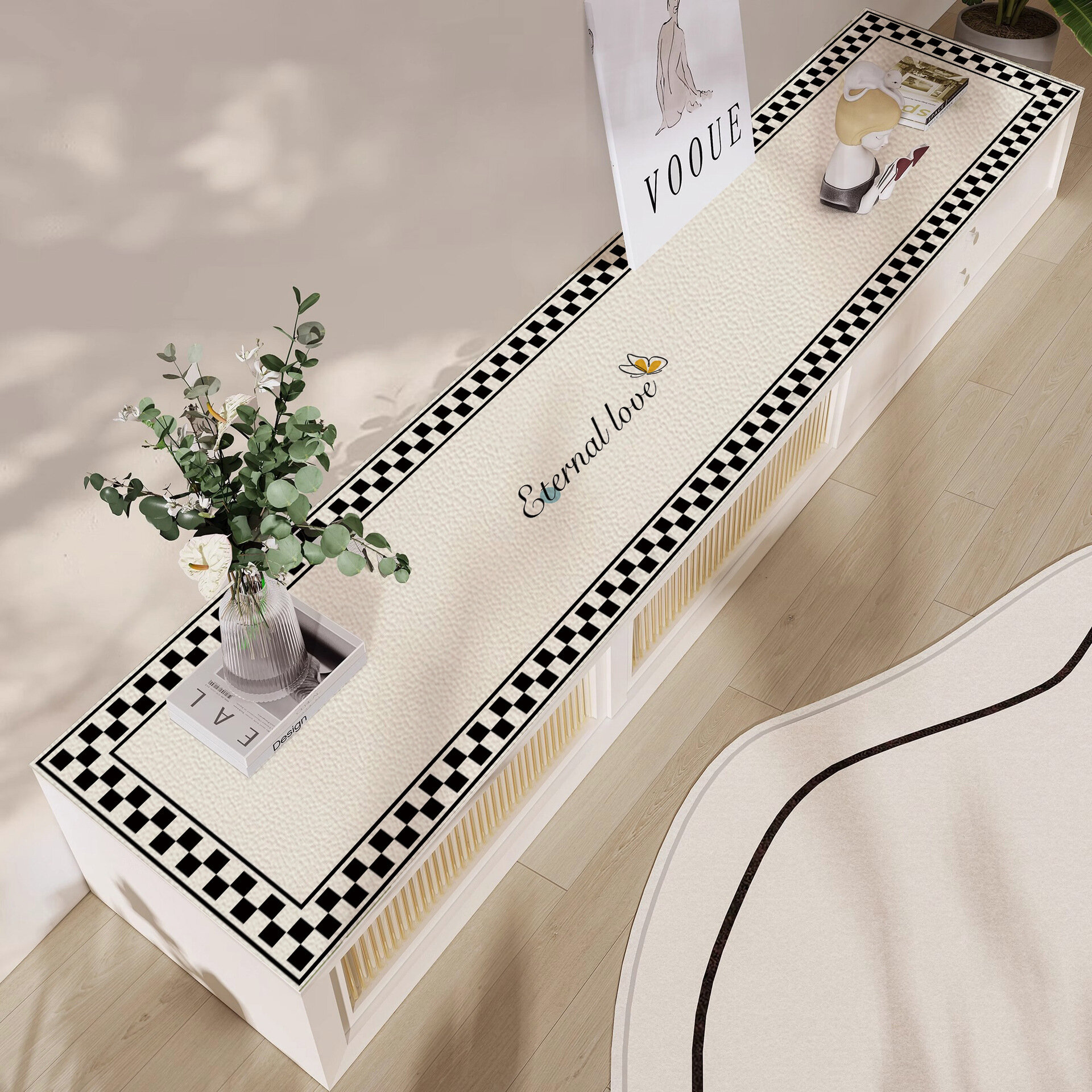 Простой и роскошный пылезащитный коврик для телевизора, нескользящий и грязеотталкивающий коврик для входного шкафа, водонепроницаемый и маслостойкий коврик для обеденного стола, доступен для дропшиппинга