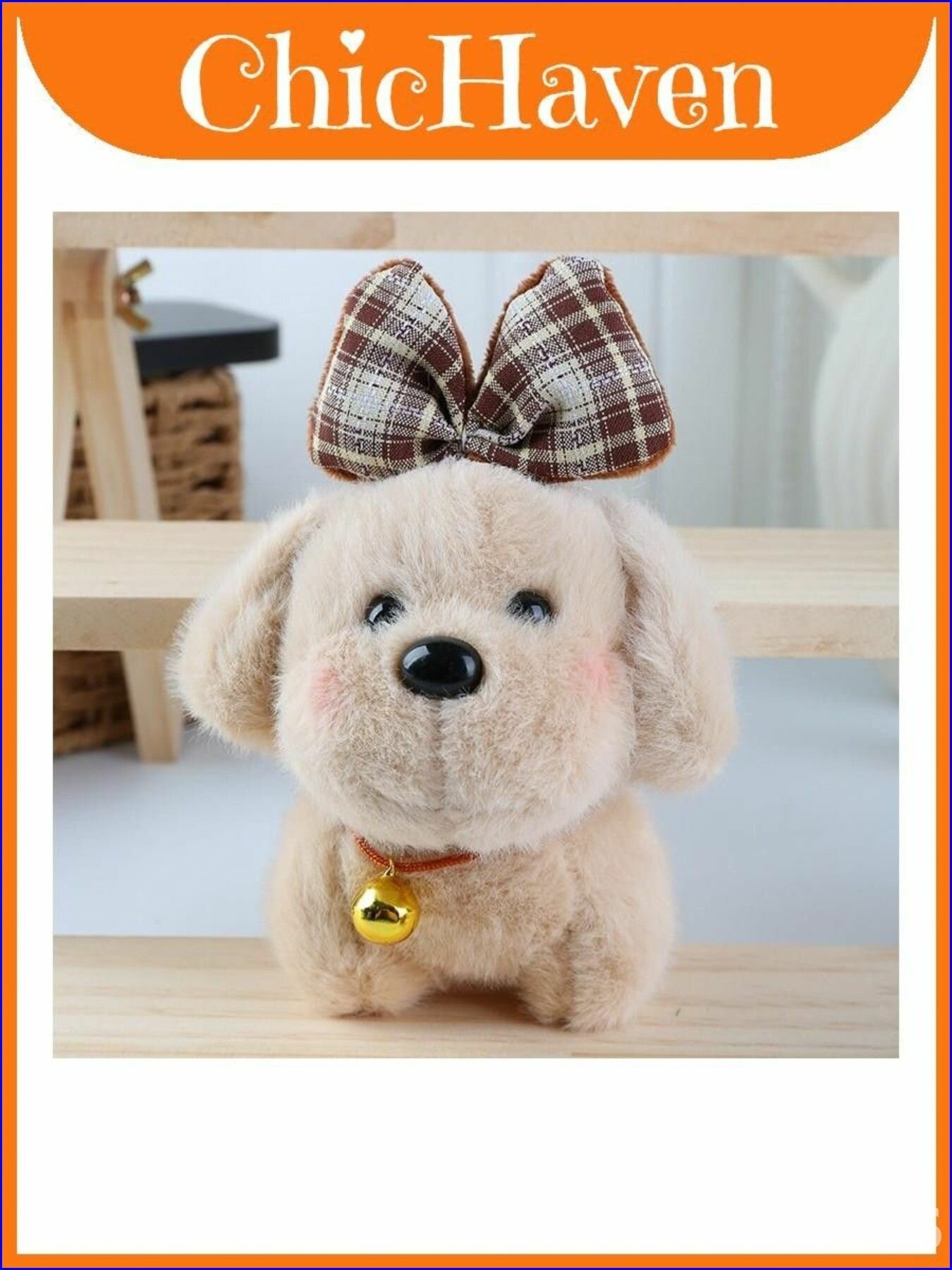 Плюшевый брелок собака с галстуком