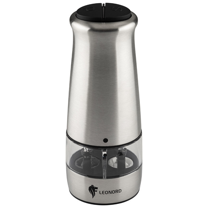 Перцемолка электрическая 9ВТ керам ножи регул СТ помола 2 отсека Д/соли И перц LEONORD