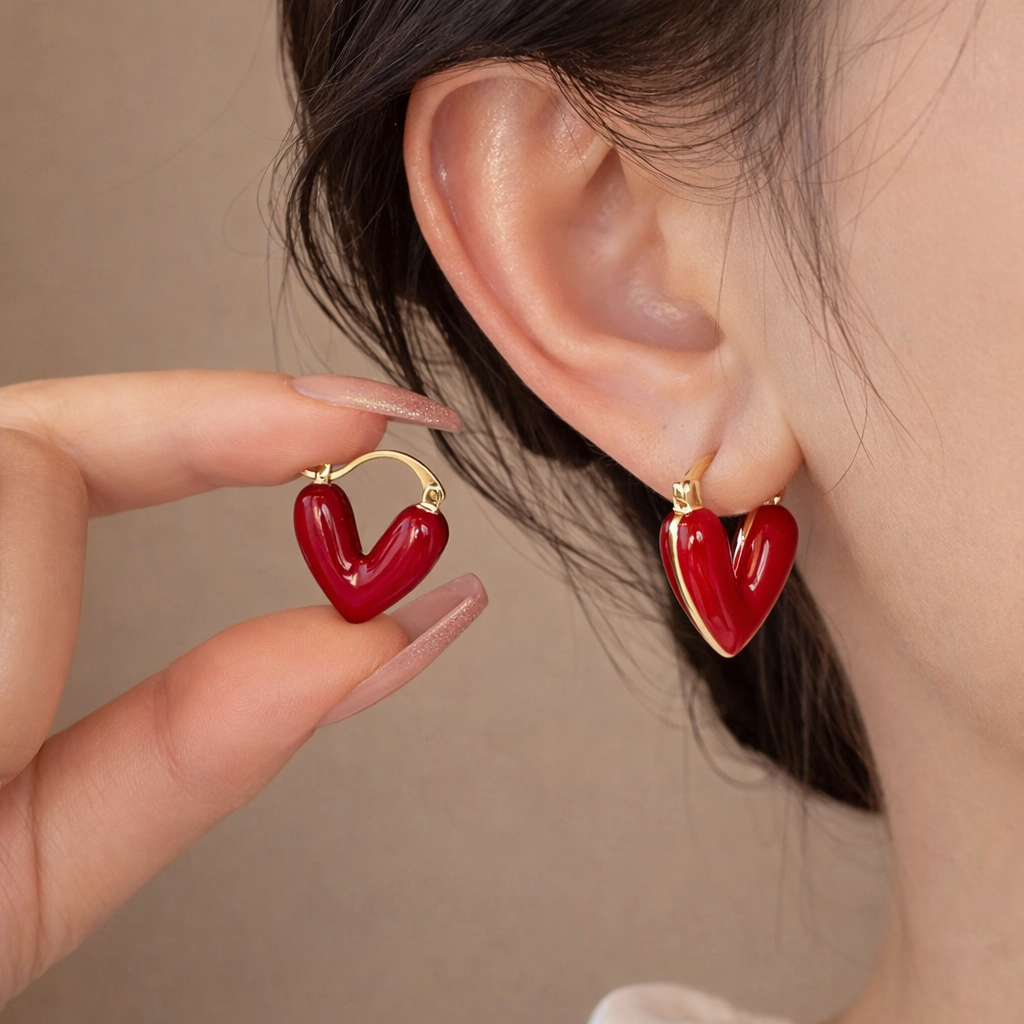 Серьги с подвесками, двусторонние, эмаль