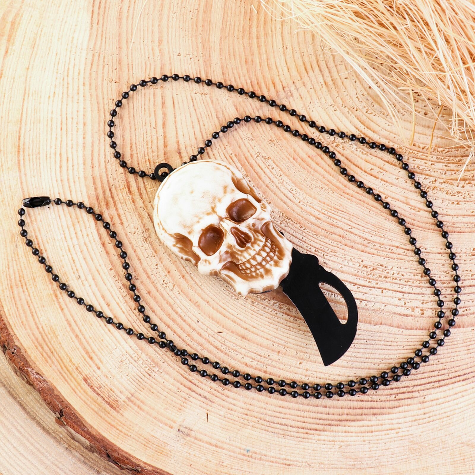 Нож-брелок складной перочинный "Череп", 7.8 см, клинок 29 мм/1.5 мм, на цепочке