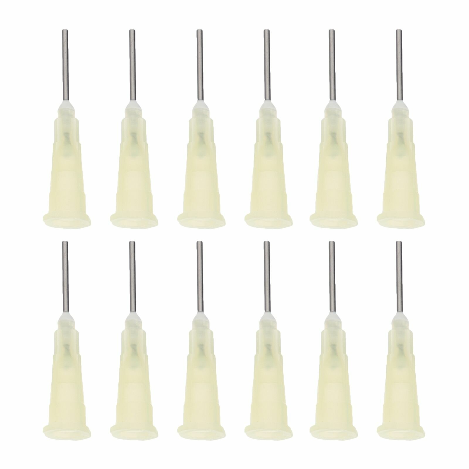 Белые иглы из пластика и нержавеющей стали для нанесения клея, 100 шт