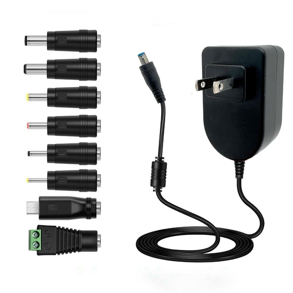 Switching Power Supply Adapter 15W and 3-12V Adjustable with 8 Adapters