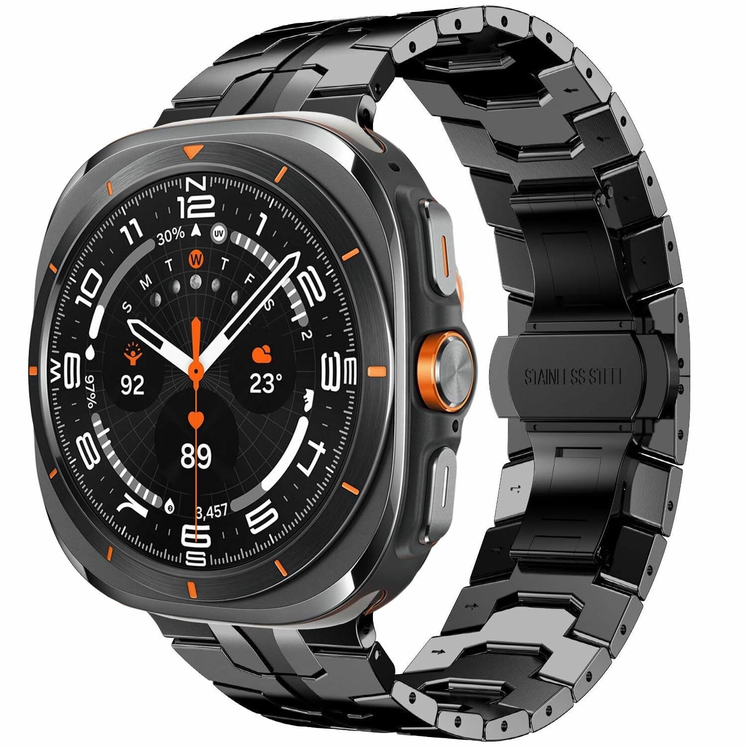Ремешок для Samsung Galaxy Watch 8/8 Classic металлический (черный)