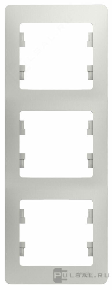 Рамка Schneider Electric 3 поста вертикальная пластмасса перламутр Glossa