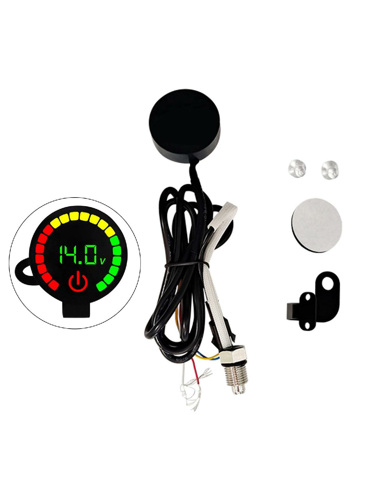 Мотоцикл Вольтметр термометр цифровой дисплей 12 В 24 В для скутеров мотоциклов