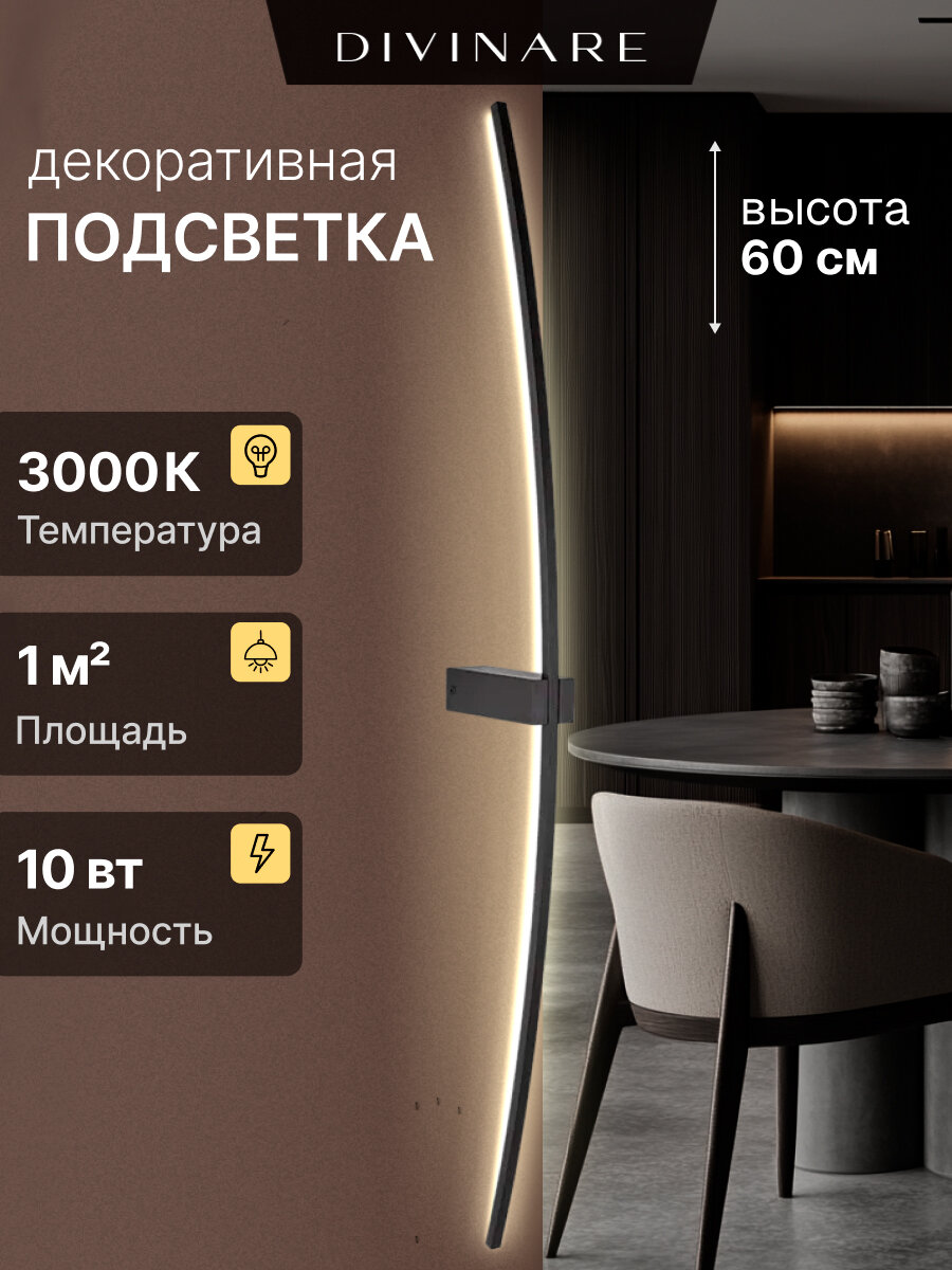 Декоративная подсветка Divinare TRIESTE 2028/06 AP-10 LED черный