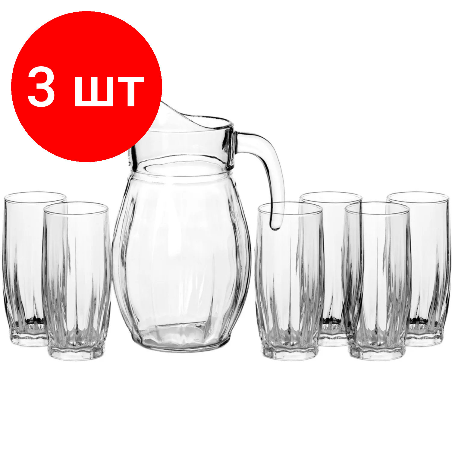 Комплект 3 упаковок, Набор данс (кувшин + 6 стаканов) (97874B)