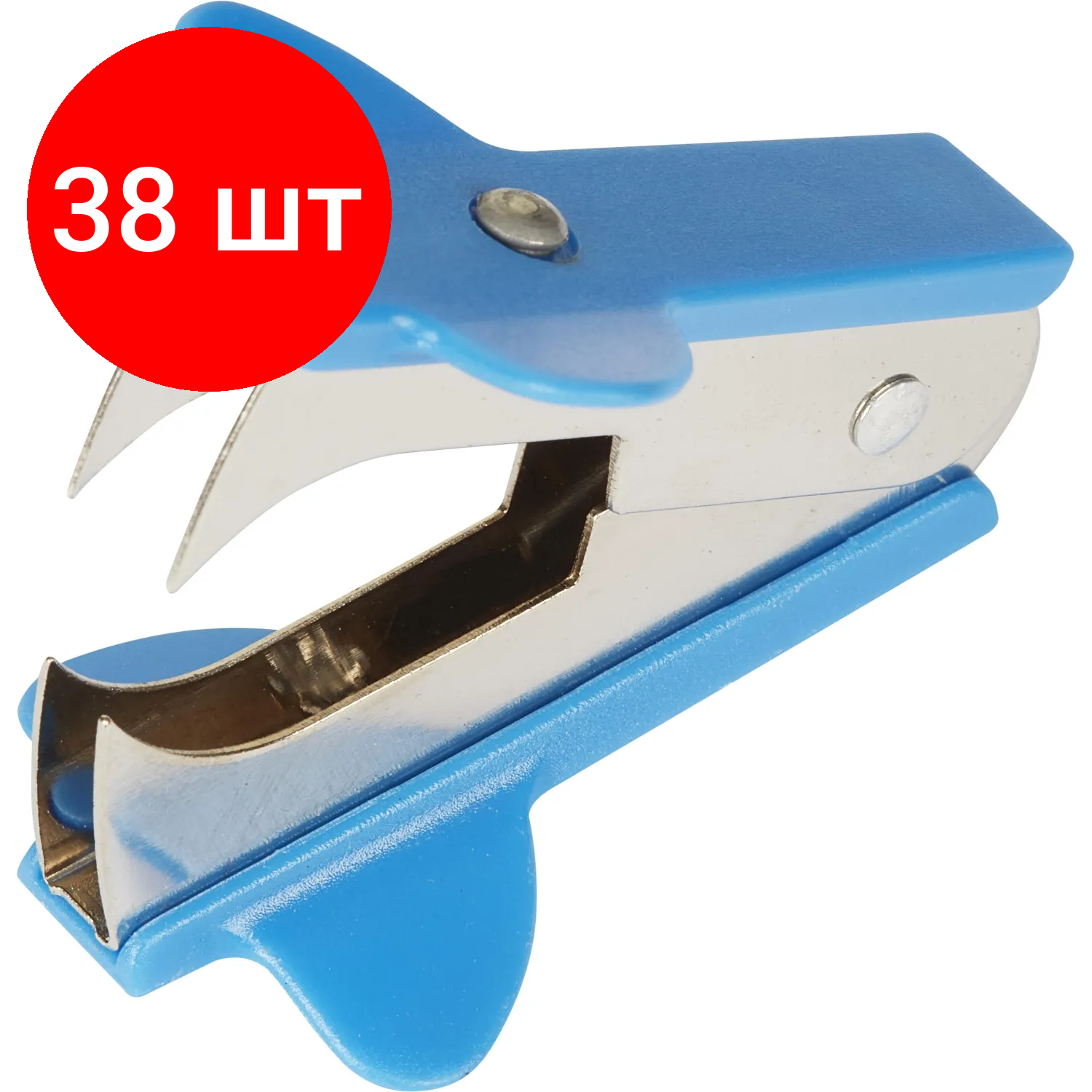 Комплект 38 штук, Антистеплер Attache Economy для скоб N10, 24/6, 26/6, синий