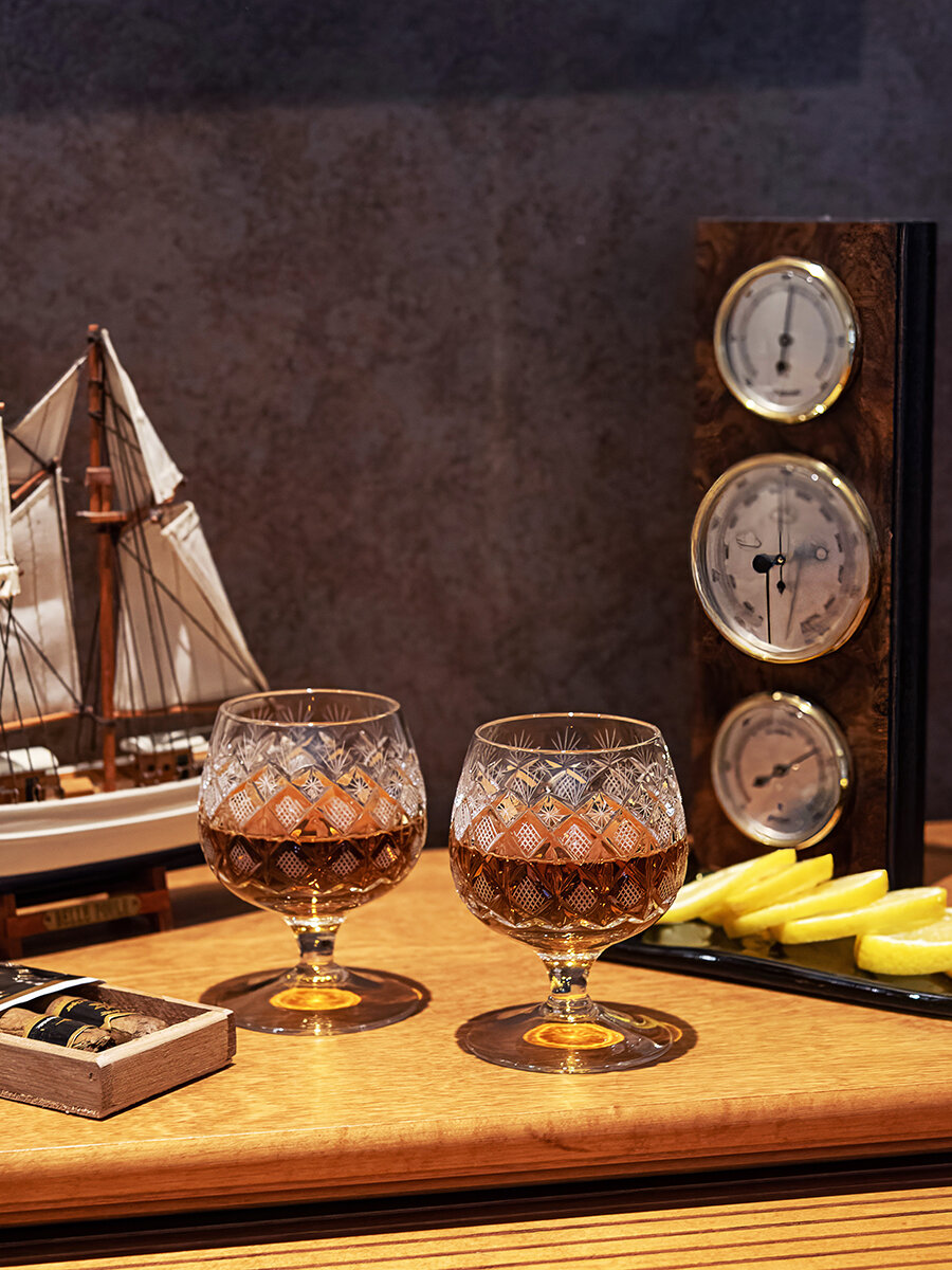 Хрустальные бокалы набор 2 шт, 200 мл, для коньяка бренди виски, фужеры. Неман 5290 900/103